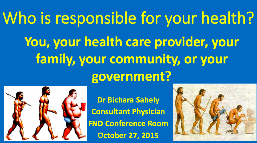Who is responsible for your health? You, your health care provider ...
